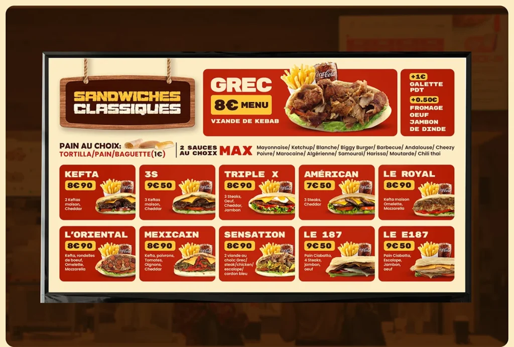 Custom Menus - Menu Board Design